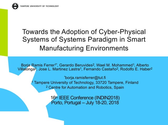 Towards the Adoption of Cyber-Physical Systems of Systems Paradigm in Smart Manufacturing ...