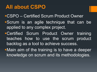 CSPO training & Certification | PPTX