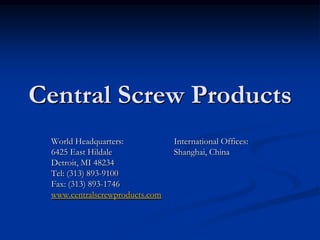 Csp Presentation2007 | PPTX | Manufacturing Industry | Industries