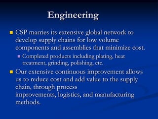 Csp Presentation2007 | PPTX | Manufacturing Industry | Industries