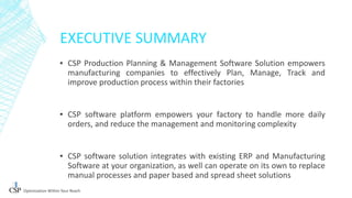 CSP Solutions Production Planning Software | PPT