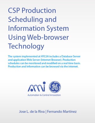 CSP Production Scheduling and Information System Using Web-browser ...