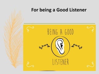 Qualities of a good listener | PPTX