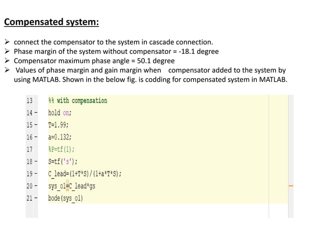 CONTROL SYSTEMS PPT ON A LEAD COMPENSATOR CHARACTERISTICS USING BODE ...
