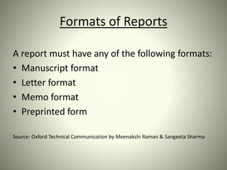 Presentation on Report Writing | PPTX