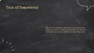 Elements and parts of a Competency Standard ppt | PPTX