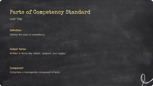 Elements and parts of a Competency Standard ppt | PPT