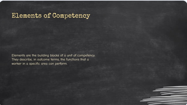 Elements and parts of a Competency Standard ppt | PPTX