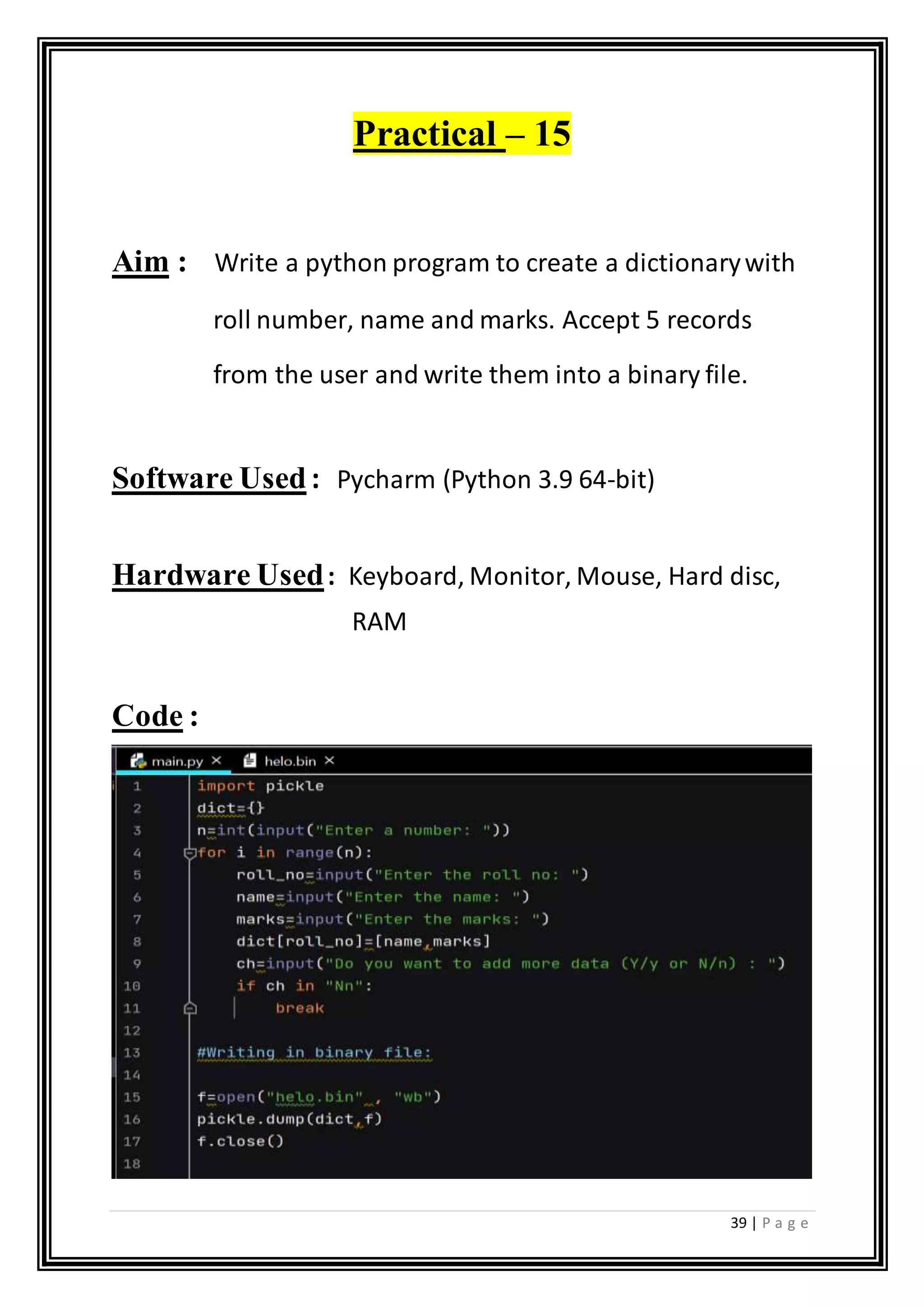 Computer Science Practical File Class Xii Docx Programming