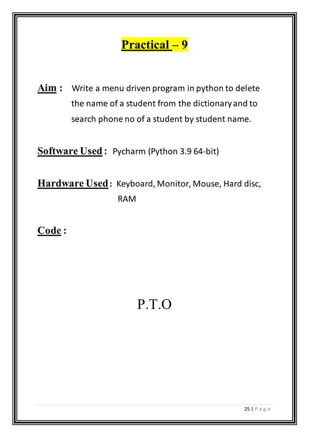 Computer Science Practical File class XII | DOCX | Programming ...