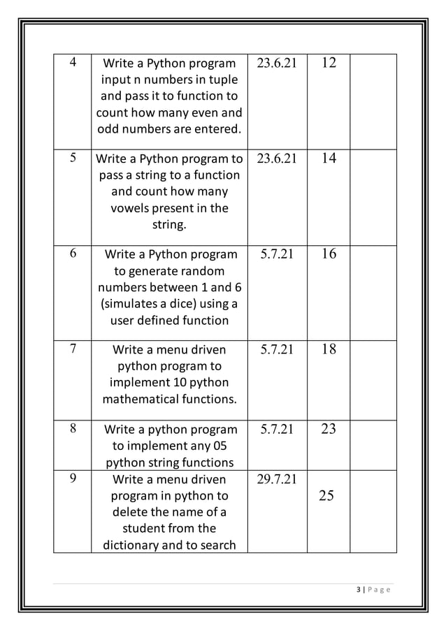 Computer Science Practical File Class Xii