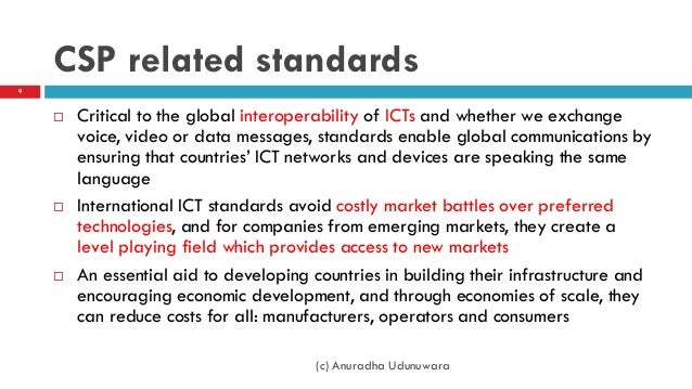 CSP related Standards and SDOs
