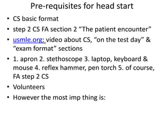 USMLE step 2 CS prep head start | PPT