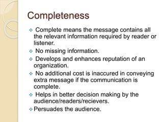 7 C's of communication Presentation | PPTX