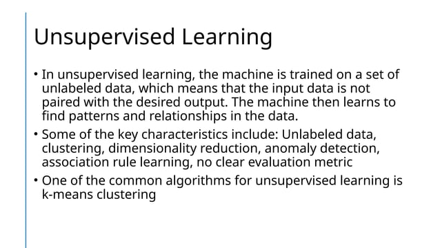 Supervised vs unsupervised machine learning algorithms | PPTX