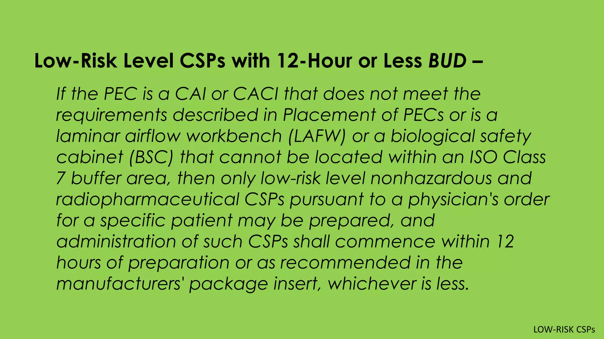 USP 797 CSP Risk Categories | PPTX