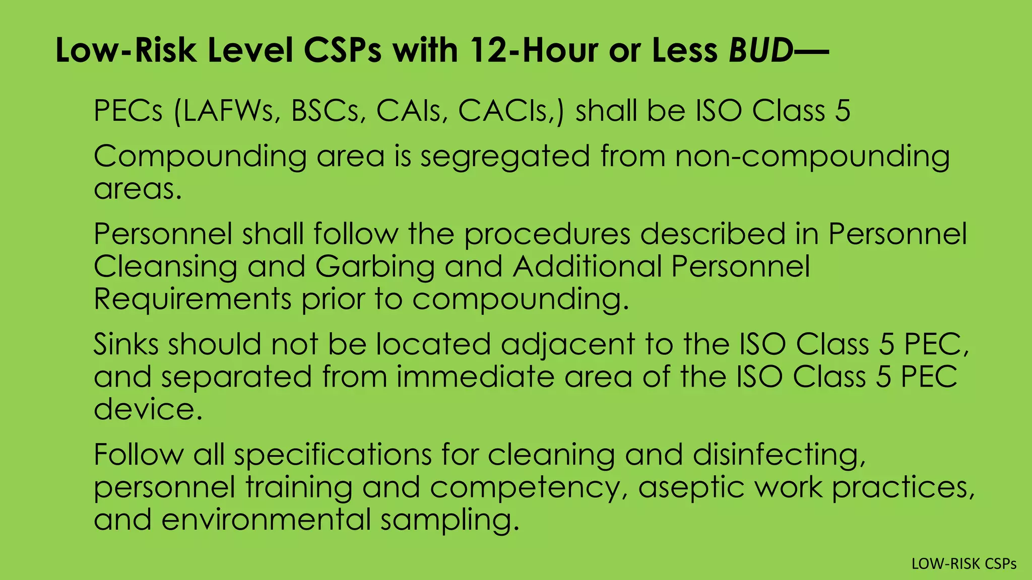 USP 797 CSP Risk Categories | PPTX
