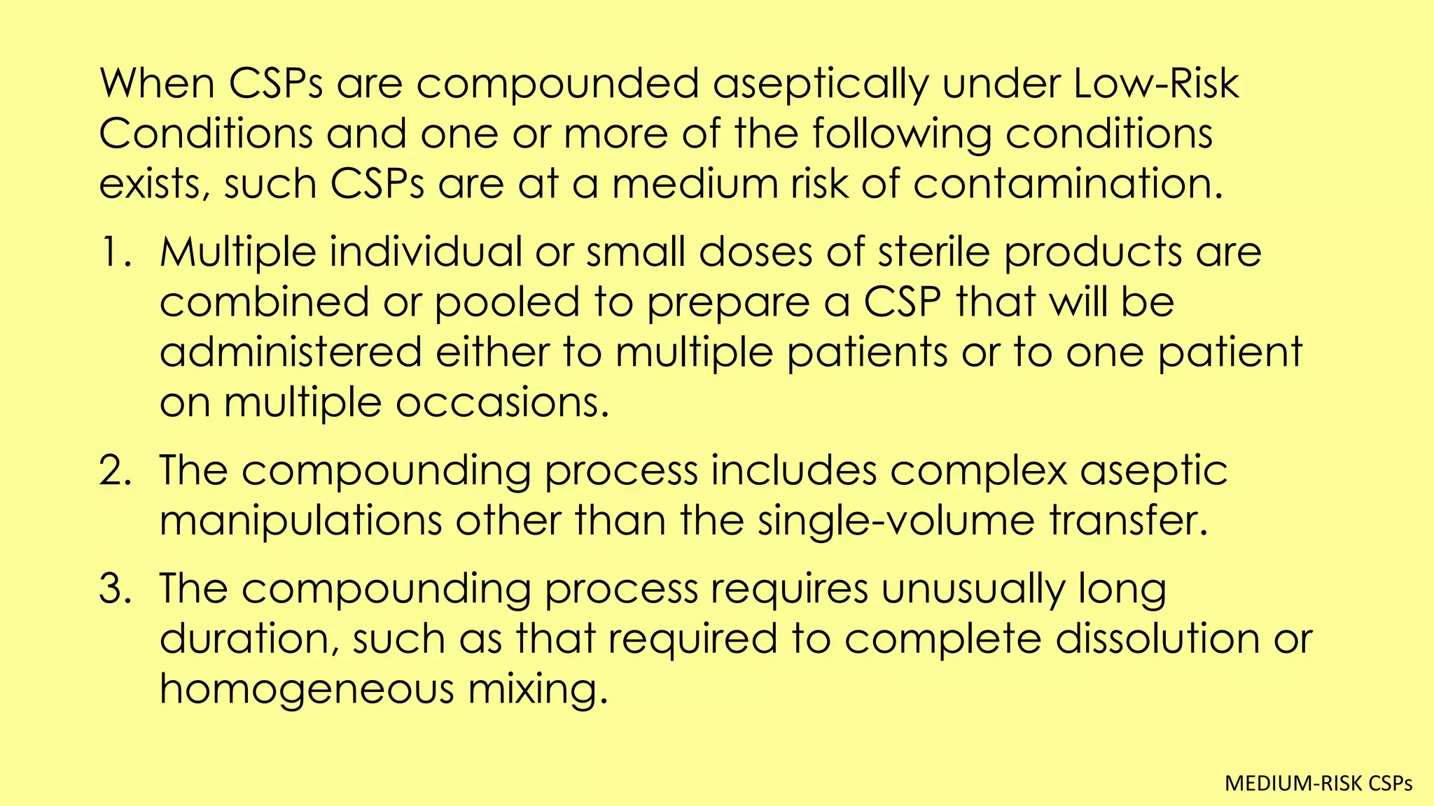 USP 797 CSP Risk Categories | PPTX