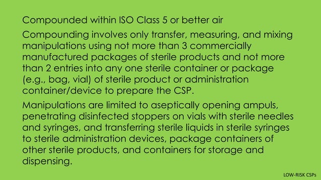 USP 797 CSP Risk Categories | PPTX | Home Appliances | Home & Garden