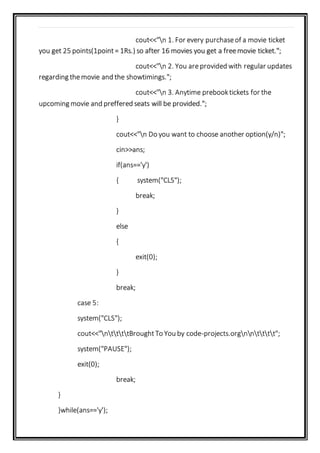 computer science project on movie booking system | DOCX