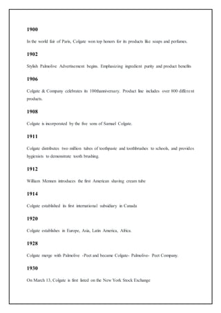 A comprehensive report on strategy analysis of Colgate. | DOCX