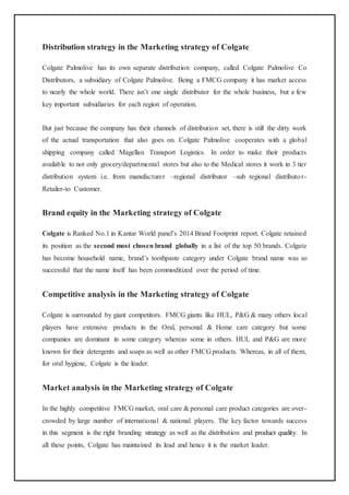 A comprehensive report on strategy analysis of Colgate. | DOCX