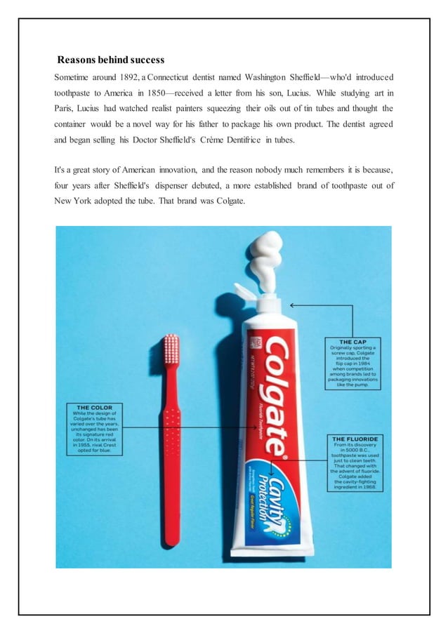 A comprehensive report on strategy analysis of Colgate. | DOCX