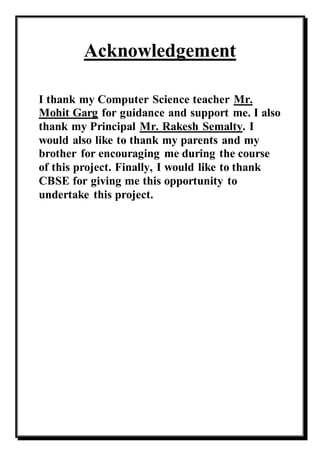 Computer Science Project on Management System | DOCX | Programming ...