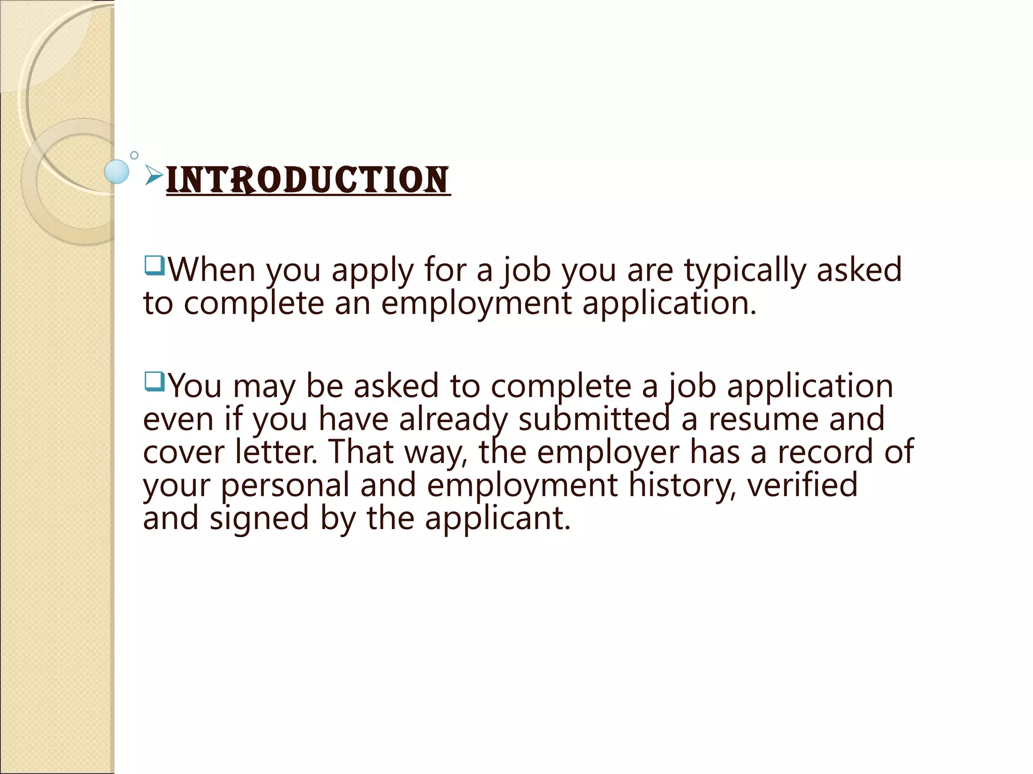 Job Application | PPT