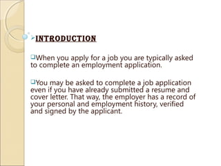 Job Application | PPT | Free Download
