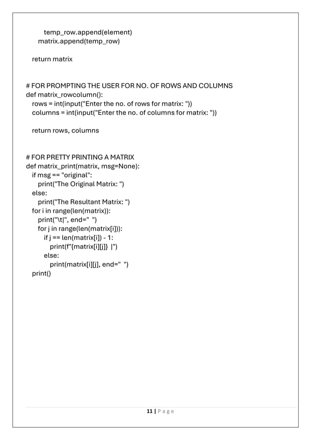 Computer Science CS Project Matrix CBSE Class 12th XII .pdf