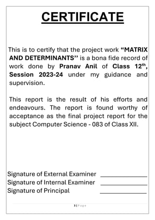 Computer Science CS Project Matrix CBSE Class 12th XII .pdf