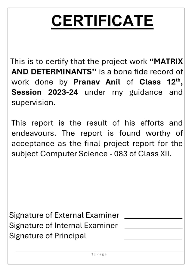 Computer Science CS Project Matrix CBSE Class 12th XII .pdf