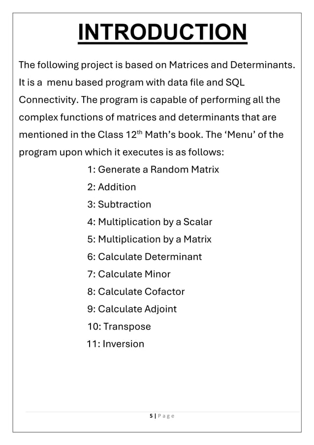 Computer Science CS Project Matrix CBSE Class 12th XII .pdf