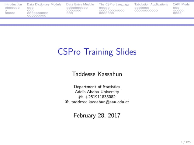 CSPro Training Slides | PDF | Desktop Publishing | Computer Software ...