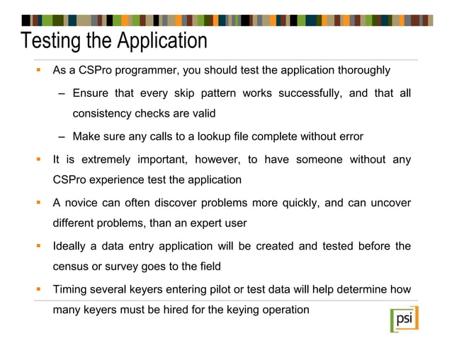 CSPro workshop P- 2 | PPT