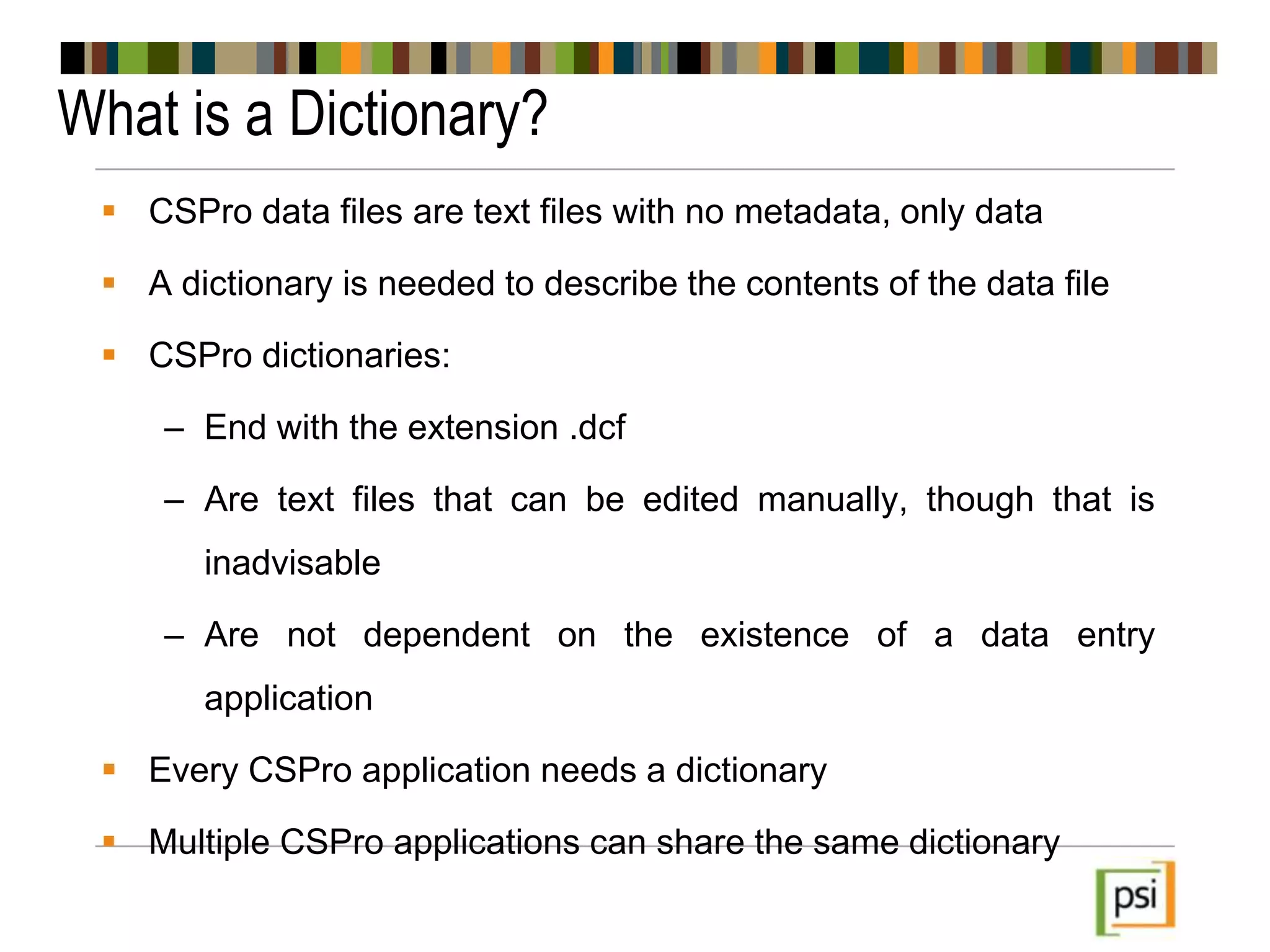 CSPro Workshop P-3 | PPT