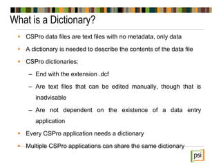 CSPro Workshop P-3 | PPT