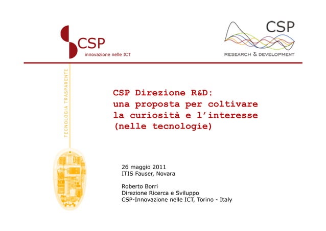 Csp@scuola2011 seminariointro borri | PDF | Technology & Computing