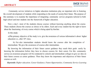 CSP SECOND REVIEW of community service projects | PPTX