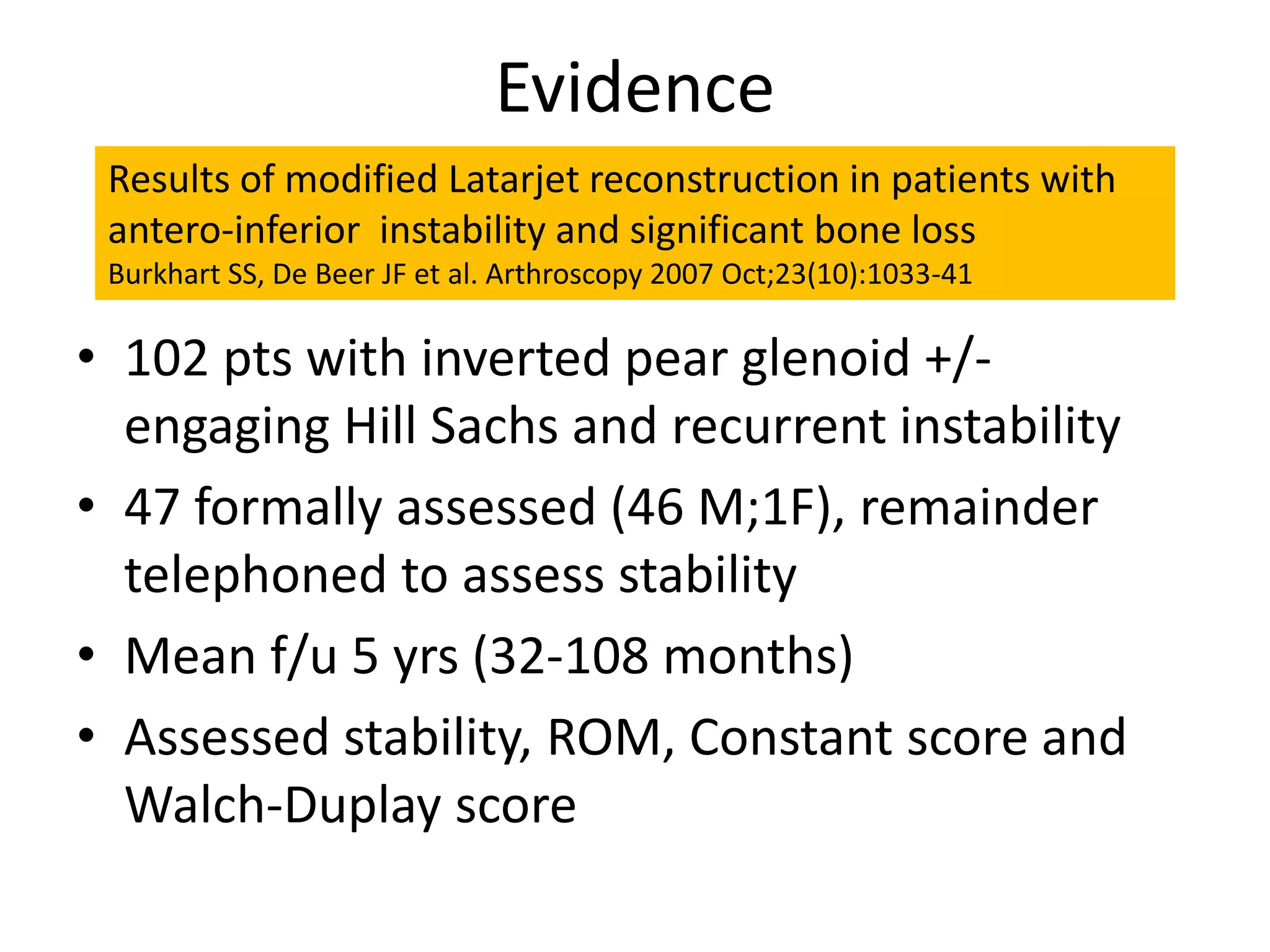 Latarjet – the panacea for traumatic anterior shoulder | PPTX