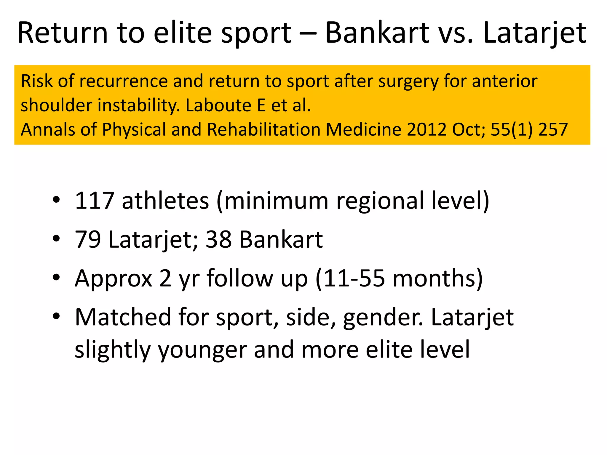 Latarjet – the panacea for traumatic anterior shoulder | PPTX