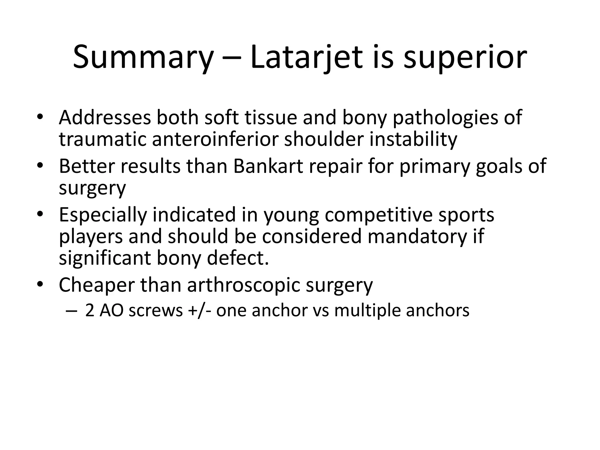 Latarjet – the panacea for traumatic anterior shoulder | PPTX