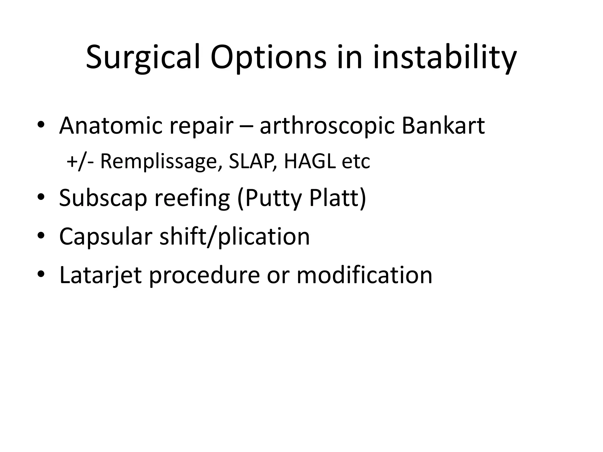 Latarjet – the panacea for traumatic anterior shoulder | PPTX