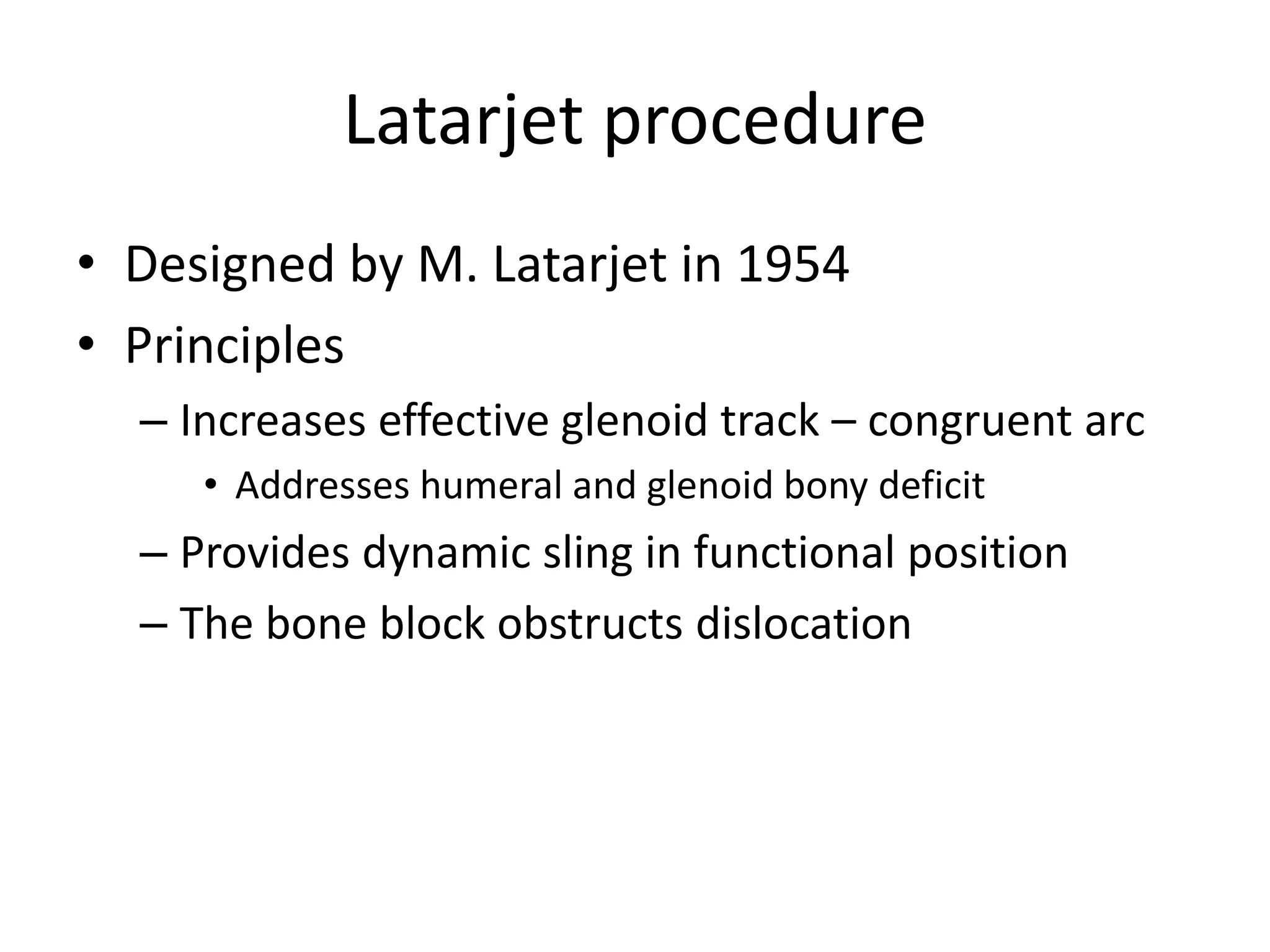 Latarjet – the panacea for traumatic anterior shoulder | PPTX