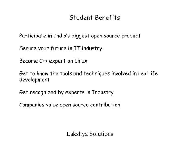 Student projects with open source CSQL | PPT