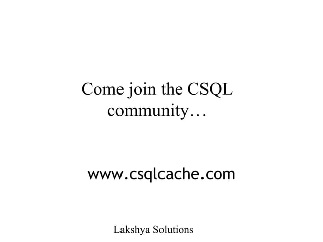 Student projects with open source CSQL | PPT