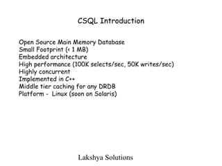Student projects with open source CSQL | PPT