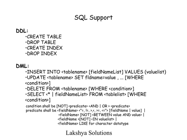 Student projects with open source CSQL | PPT