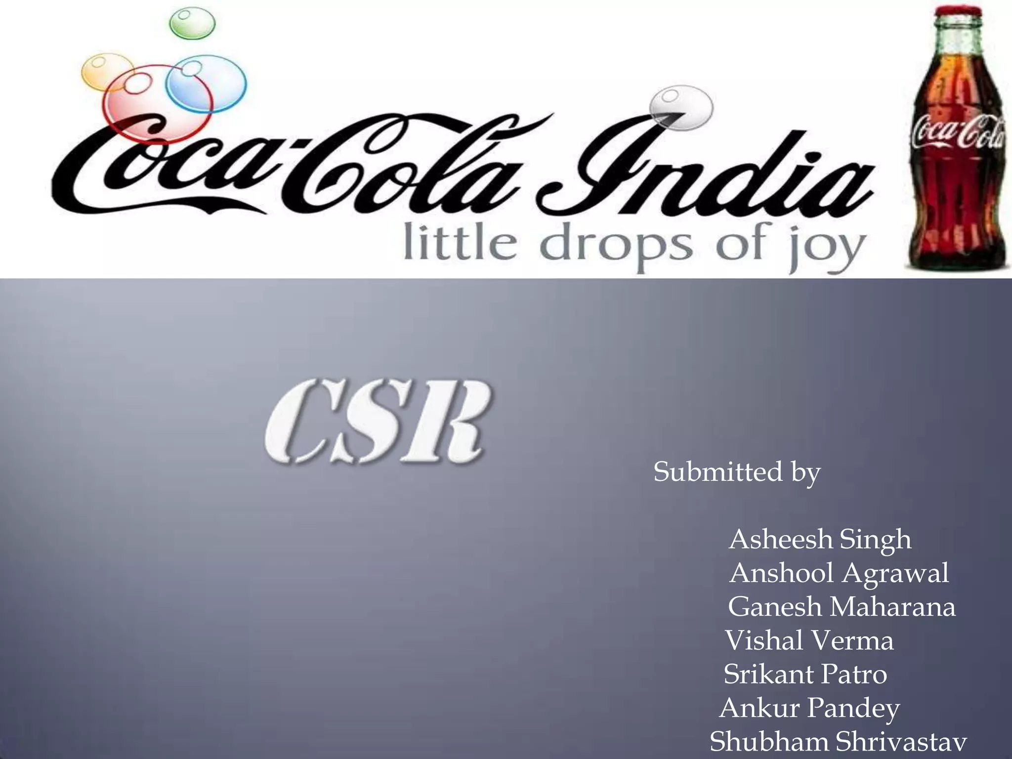 CSR Activity By Coca Cola | PPTX